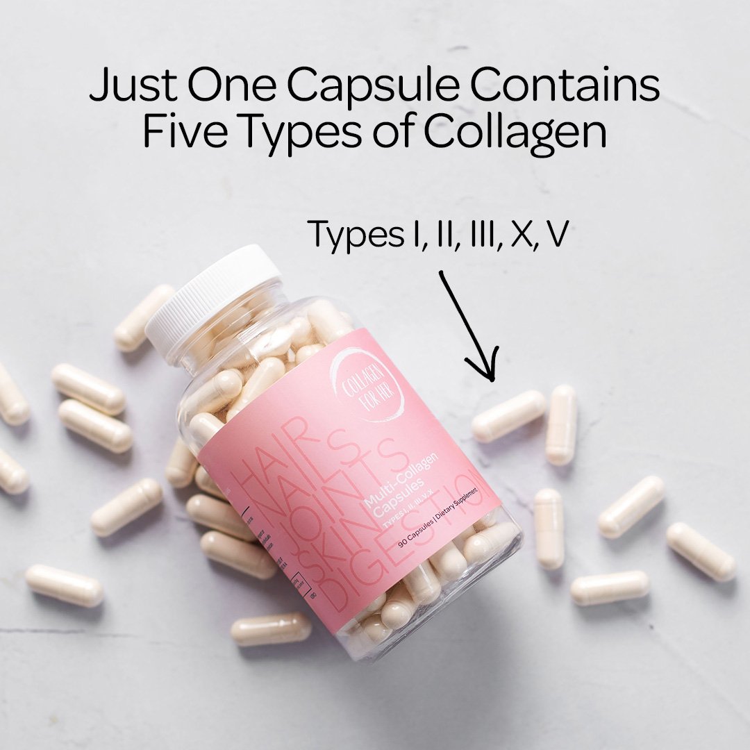Multi-Collagen Capsules (90ct.) | 30 Day Supply | Collagen For Her